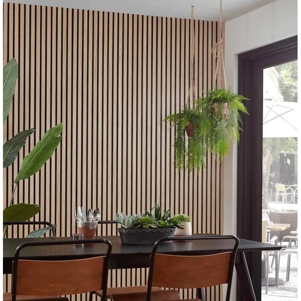 Panou acustic riflat Stejar natural Premium Quality, 240x60 cm - eMAG.ro