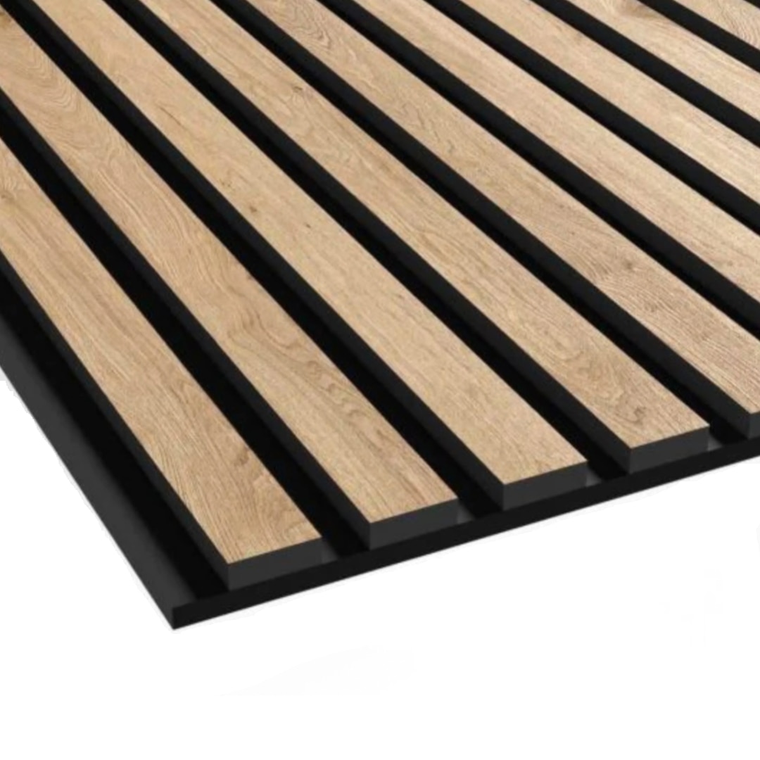 Panou acustic riflat Stejar natural Premium Quality, 240x60 cm - eMAG.ro