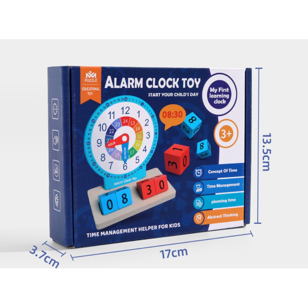Ori, Ceas din Lemn cu Alarma, Diferite Forme GeomJucarie Educativa si ...