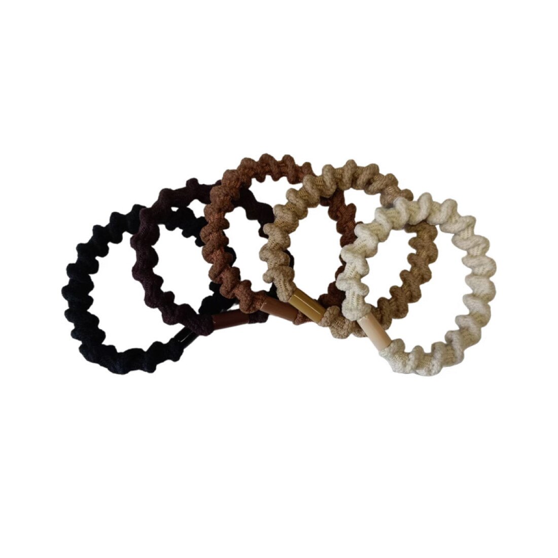 Set 5 elastice de par, Textil, Multicolor - eMAG.ro