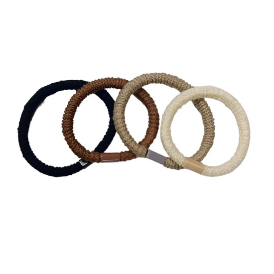 Set 4 elastice de par, Textil, Multicolor - eMAG.ro