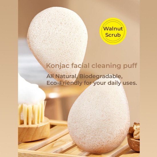Burete facial, Konjac, Exfoliant, Alb - eMAG.ro