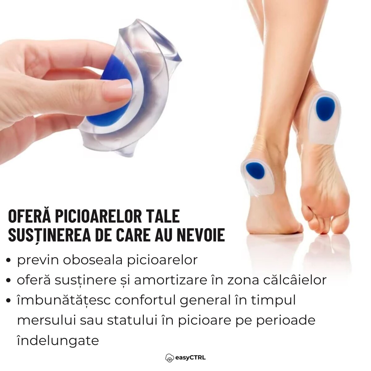 Set 2 Branturi ortopedice din gel pentru calcai, uz zilnic, pentru ...