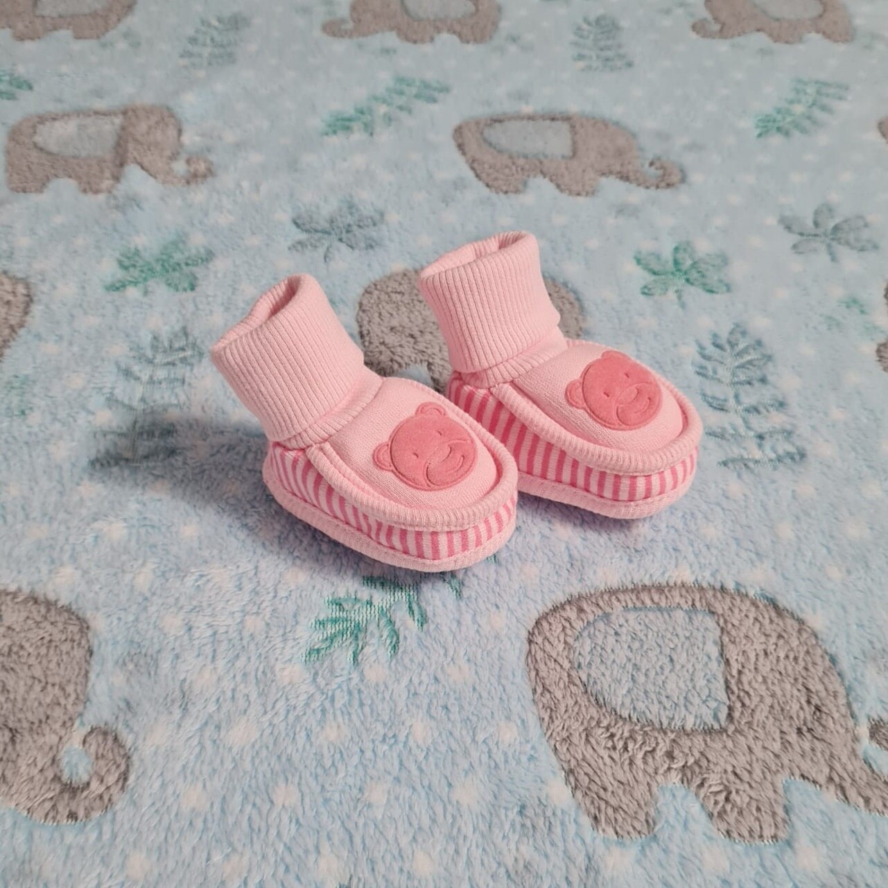 Botosei Bumbac pentru Nou Nascuti, cu Ursulet, Roz, 0-3 luni - eMAG.ro