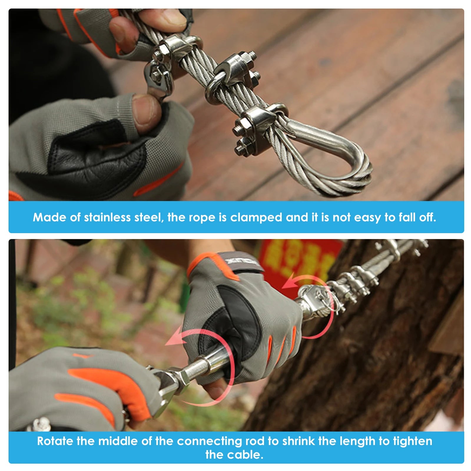 Tiroliana, 3000 cm, 250 lbs, otel inoxidabil, argint - eMAG.ro