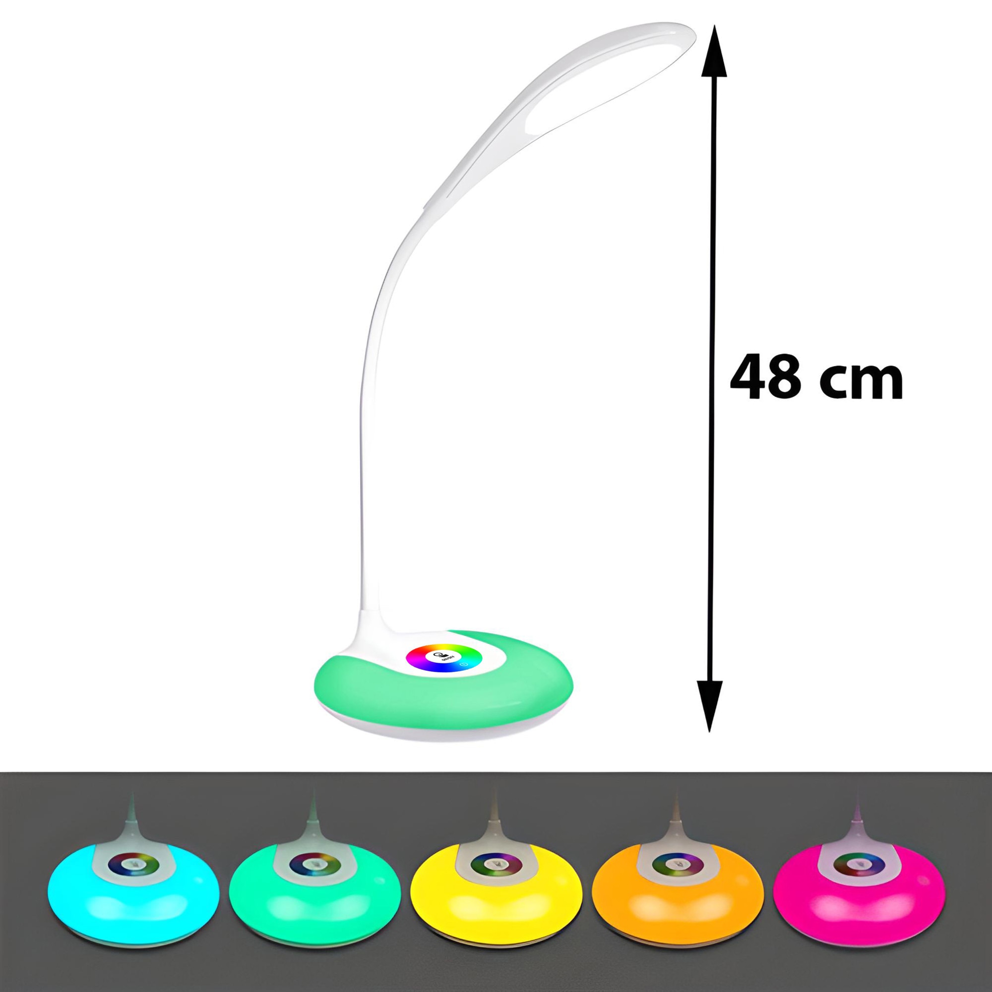 Lampa Birou LED 3W cu Acumulator Incorportat, 16 LED-uri, 5500K, 256 Culori RGB, 3 Moduri ...