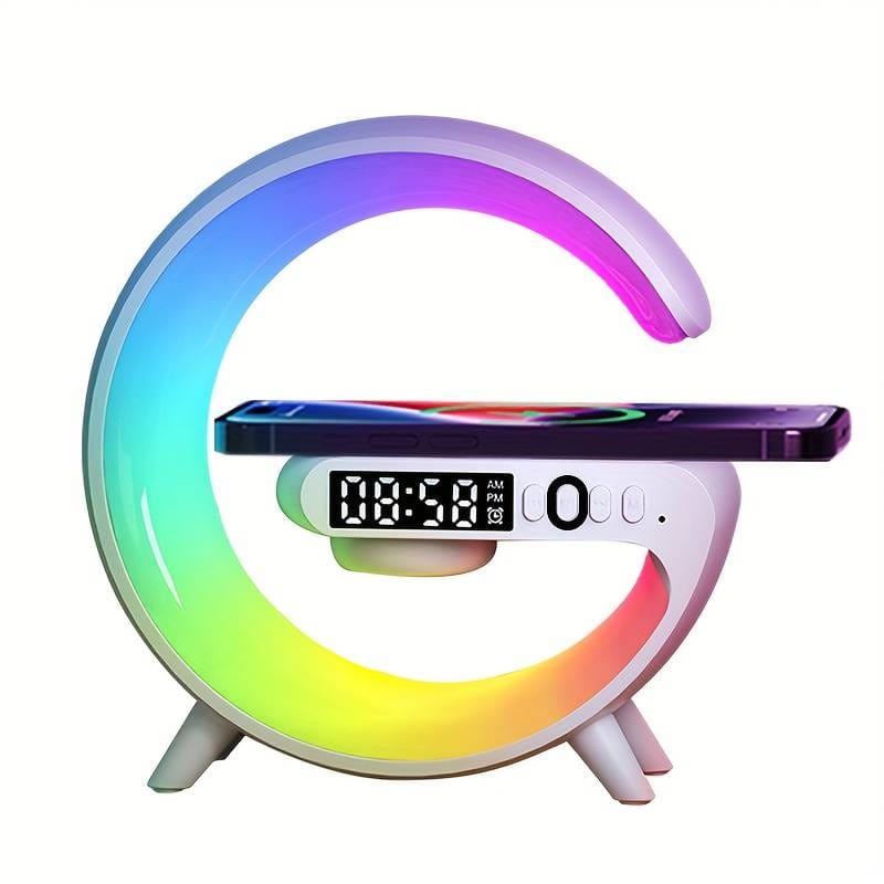 Lampa Smart LED culori RGB, boxa Bluetooth, Aux, incarcare Wireless ...