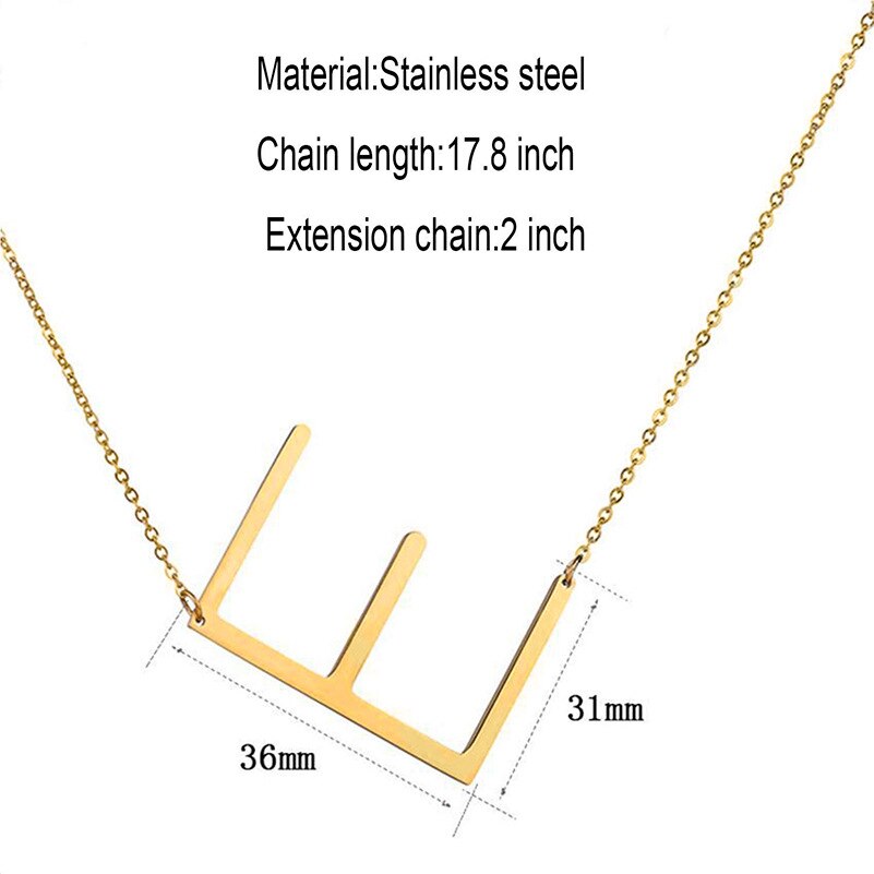 Colier cu initiala E, LLWL, Otel inox, Auriu - eMAG.ro