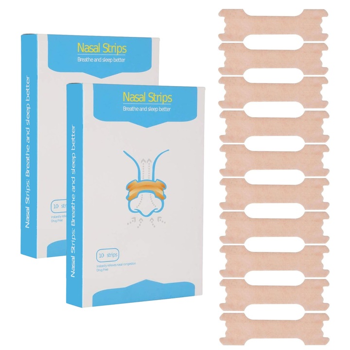 Plasturi nazali antisforait, Axroad Mall, 20 bucati, Design ergonomic ...