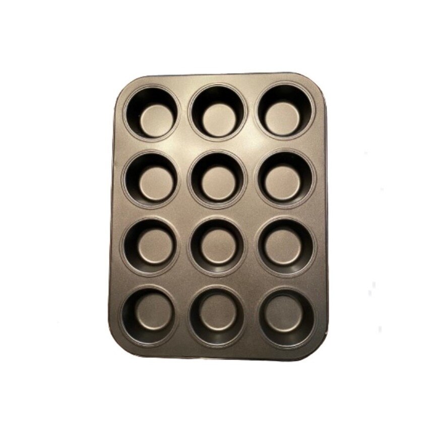 Tava de copt teflonata pentru 12 briose, dimensiune 35 x 27 x 3.5 cm ...