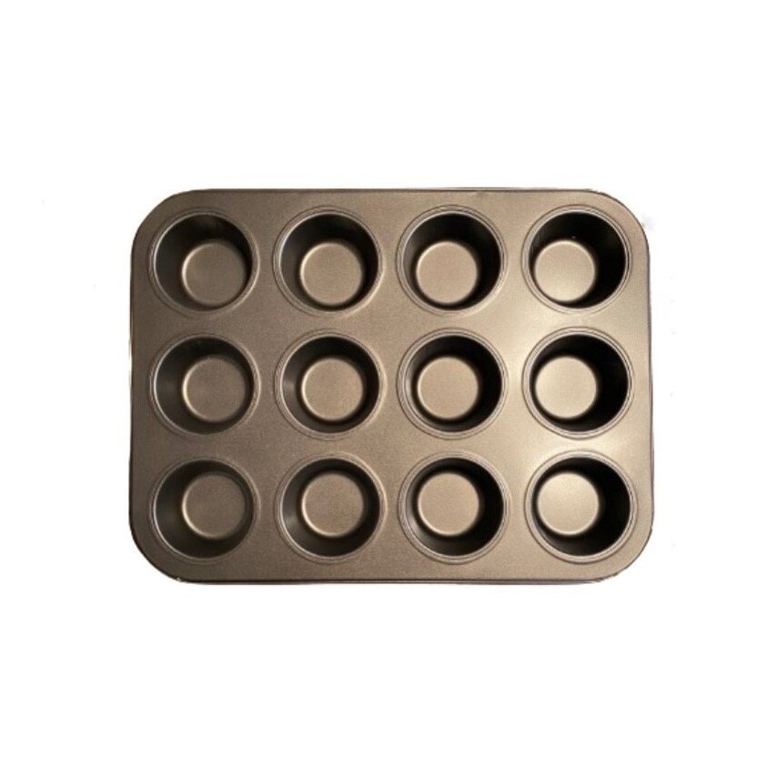 Tava de copt teflonata pentru 12 briose, dimensiune 35 x 27 x 3.5 cm ...