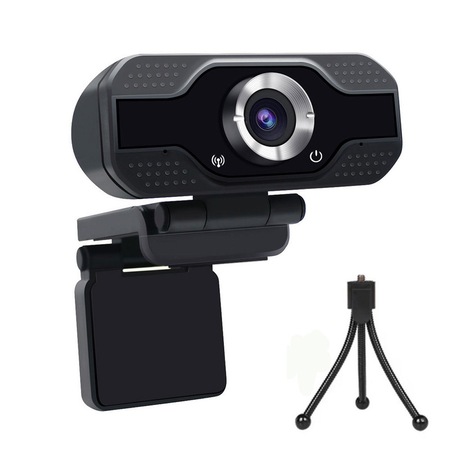 Camera web, Full HD, Cu trepied, USB 2.0, Negru - eMAG.ro