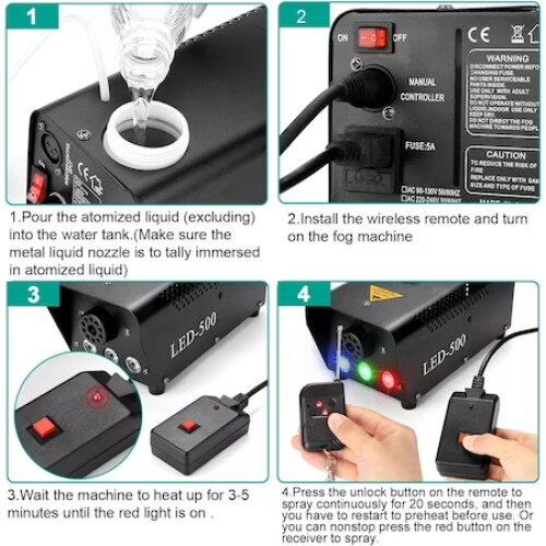 Професионален дифузор, WALALLA, LED, 500 W, черен - eMAG.bg