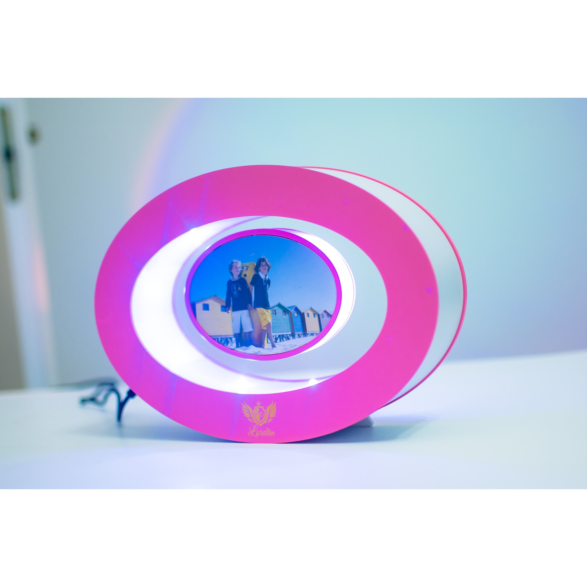 Rama foto personalizata cu iluminare led Roz Oval - eMAG.ro