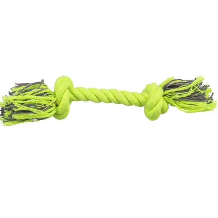 Sfoara de joc cu 2 noduri, pentru caini, verde lime, 15cm - eMAG.ro