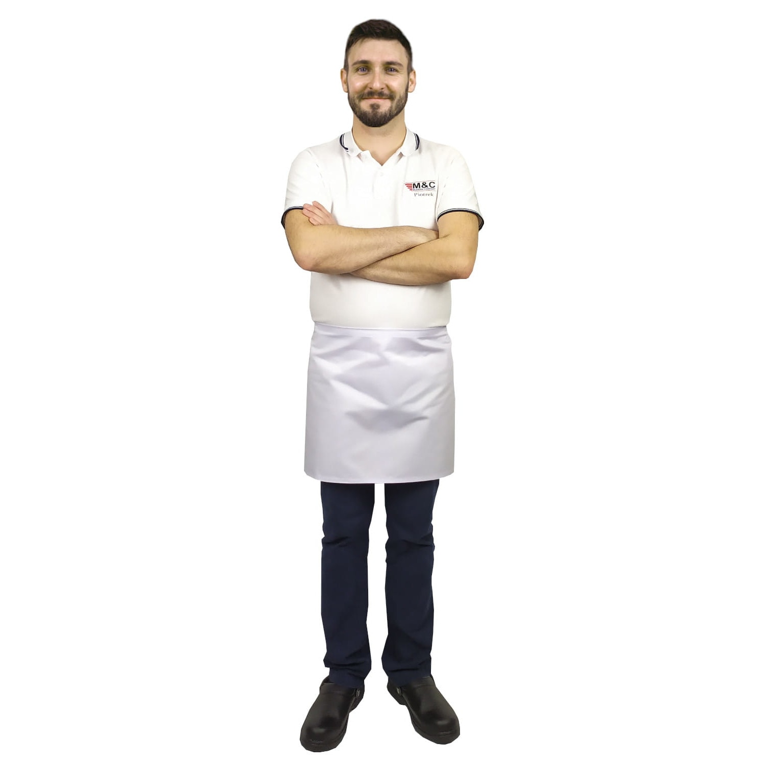 Sort de chelner, M&C, Bumbac, 40 cm, Alb - eMAG.ro