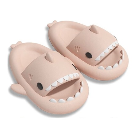 Papuci rechin pentru copii, Unisex, Roz, 34-35 - eMAG.ro