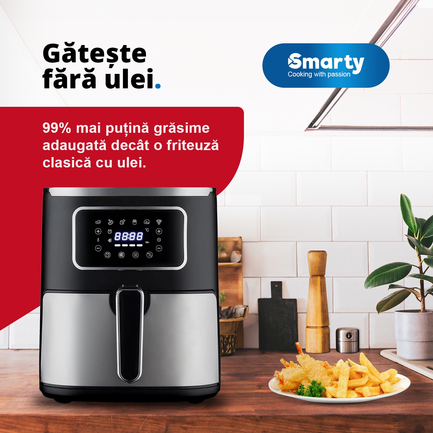 Фритюрник Smarty Airfryer Bio-Fry без масло, цифров контрол/дисплей ...