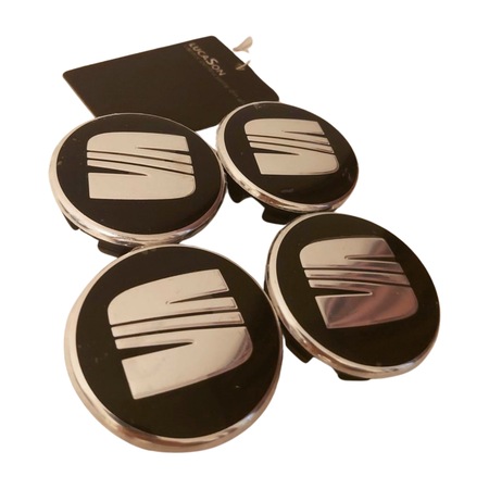 Set 4 capace jante Seat negre exterior: 55mm, interior: 51mm ...