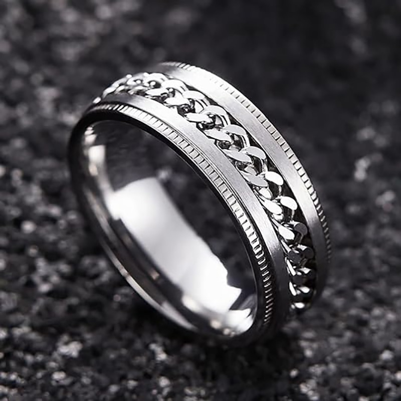 Inel barbati, Sunmostar, Inox, Argintiu - eMAG.ro