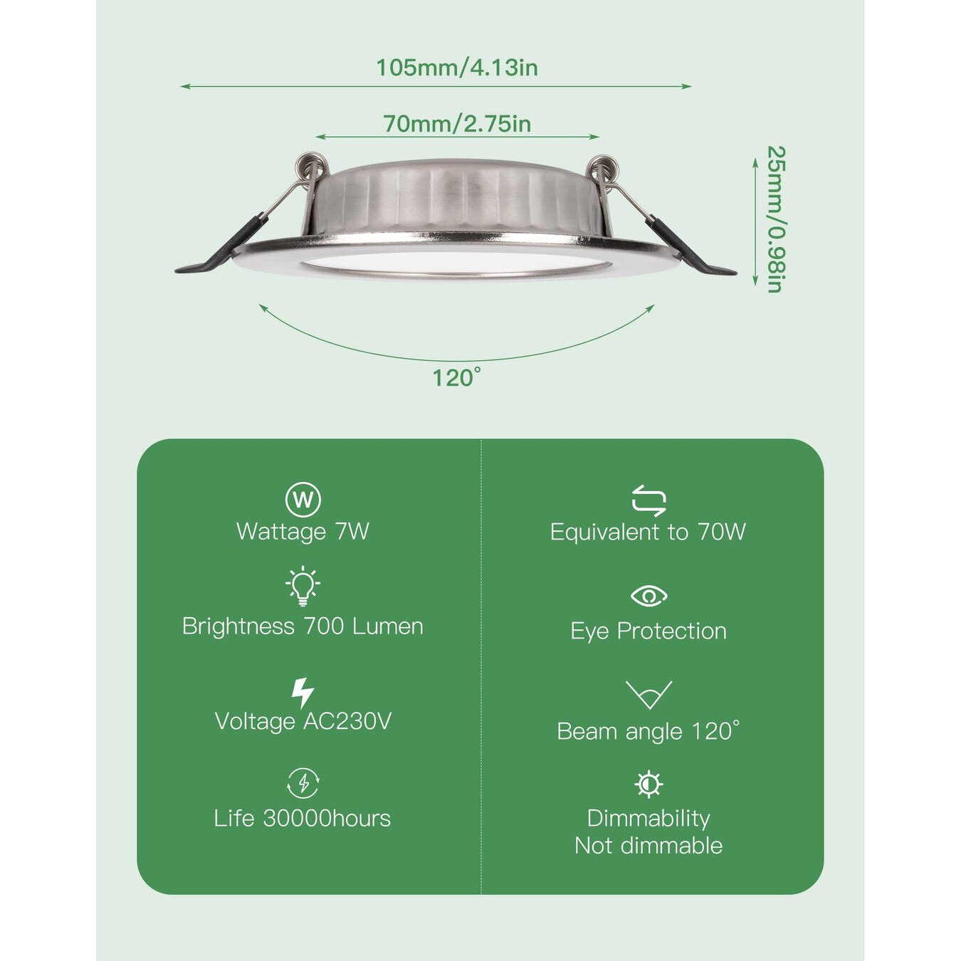 Set 6 Spoturi Incastrate LED Ultra Plat, 230 V, 7W pentru Baie ...