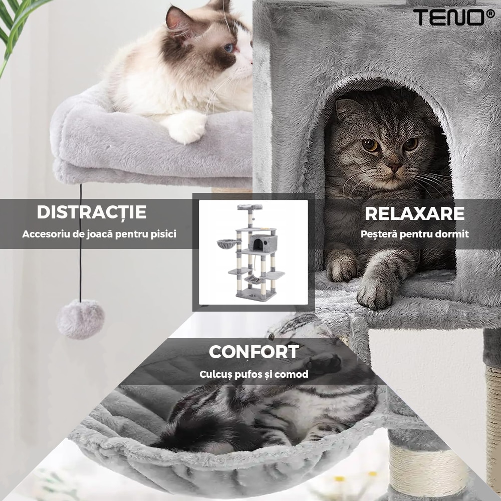 Ansamblu de Joaca pentru Pisici Teno®, tip turn, 1 platforma de ...