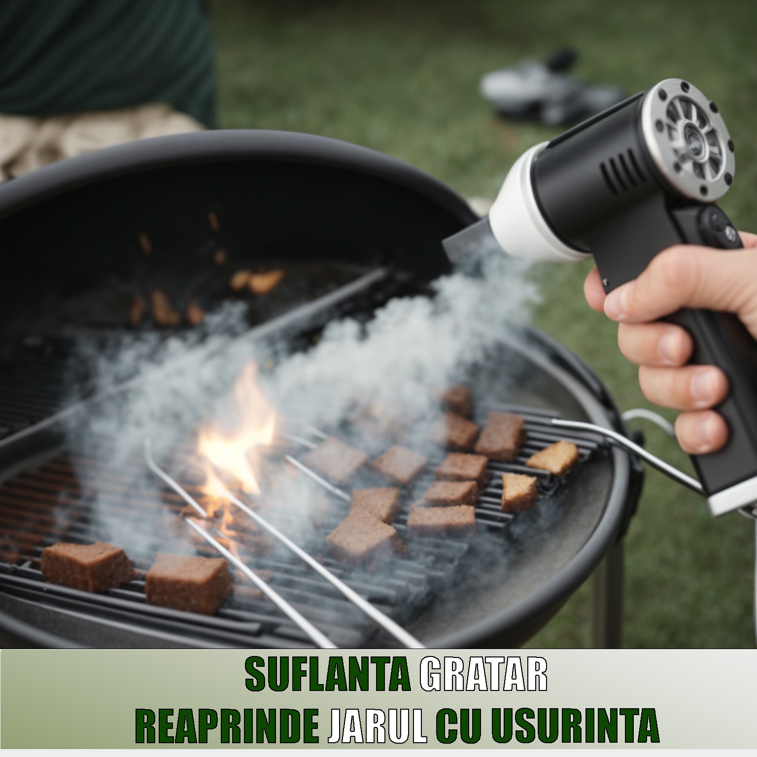 Suflanta Aer Portabila pentru Gratar, Auto si PC, indepartare Frunze ...