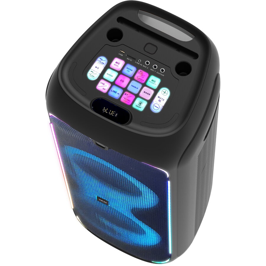 Boxa portabila Akai DJ-Y7L, Bluetooth, 2 x microfon fara fir ...