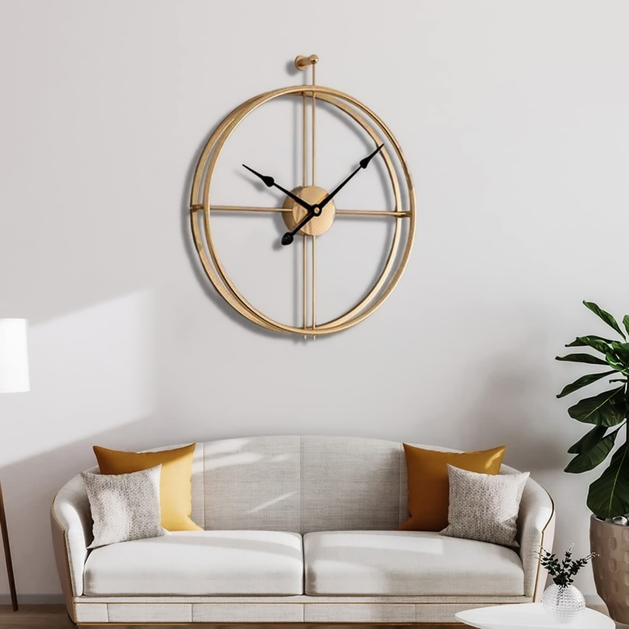 Ceas decorativ de perete cu cadru dublu, diametru 60 cm, pentru ...