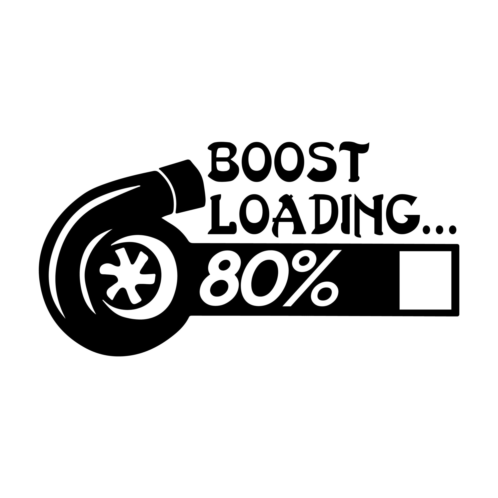 Sticker auto - Boost Loading 80%, 20 cm, Negru, Lucios - eMAG.ro
