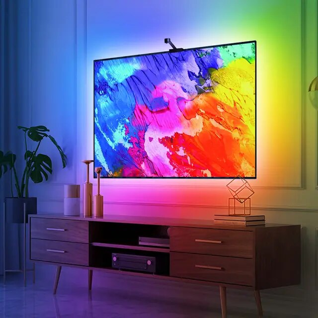 Banda LED RGBIC Pentru TV, CRISTALIS SALE™ Compatibil 55-65 inch, Cu ...