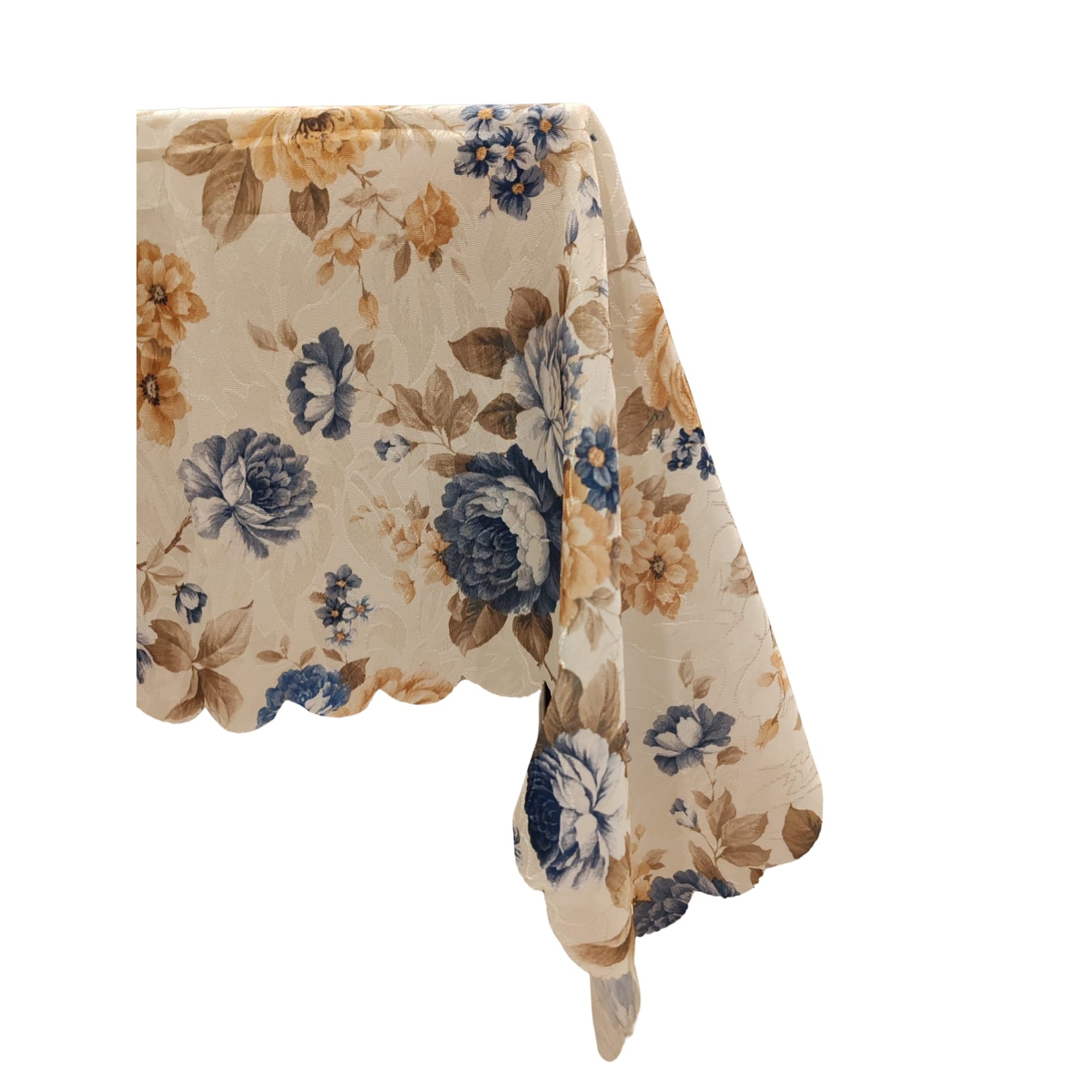 Fata de masa patrata cu imprimeu englezesc romantic, cu flori, jacquard ...