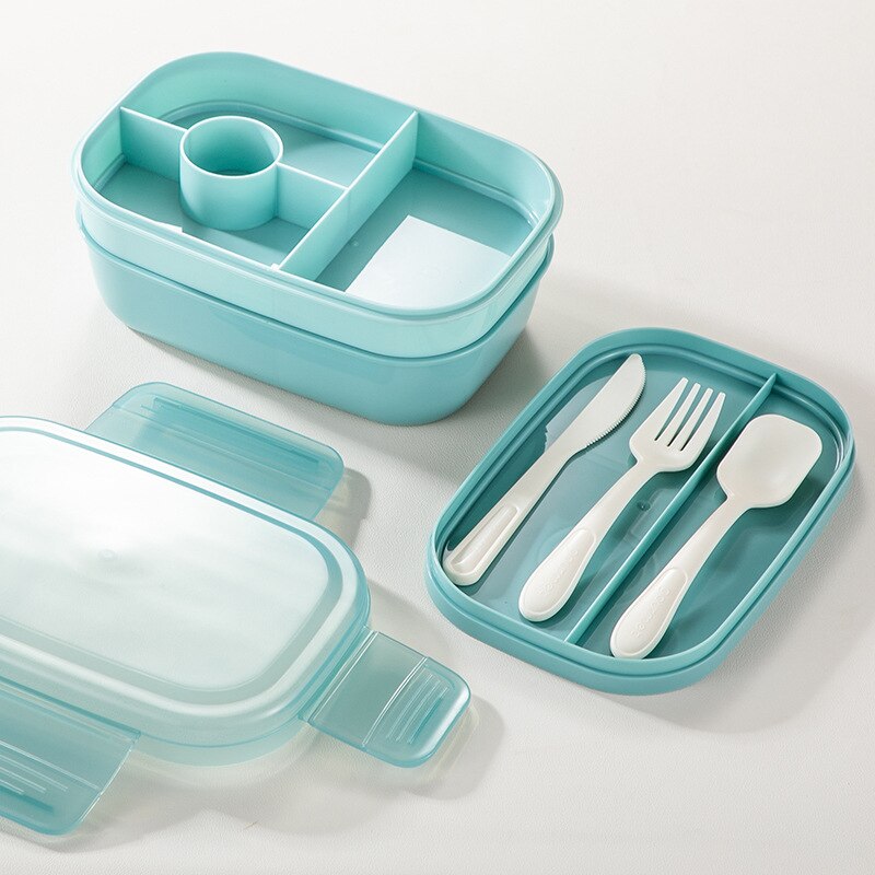 Cutie pranz, JENUOS®, Plastic, compartimente, set de tacamuri, capac ...