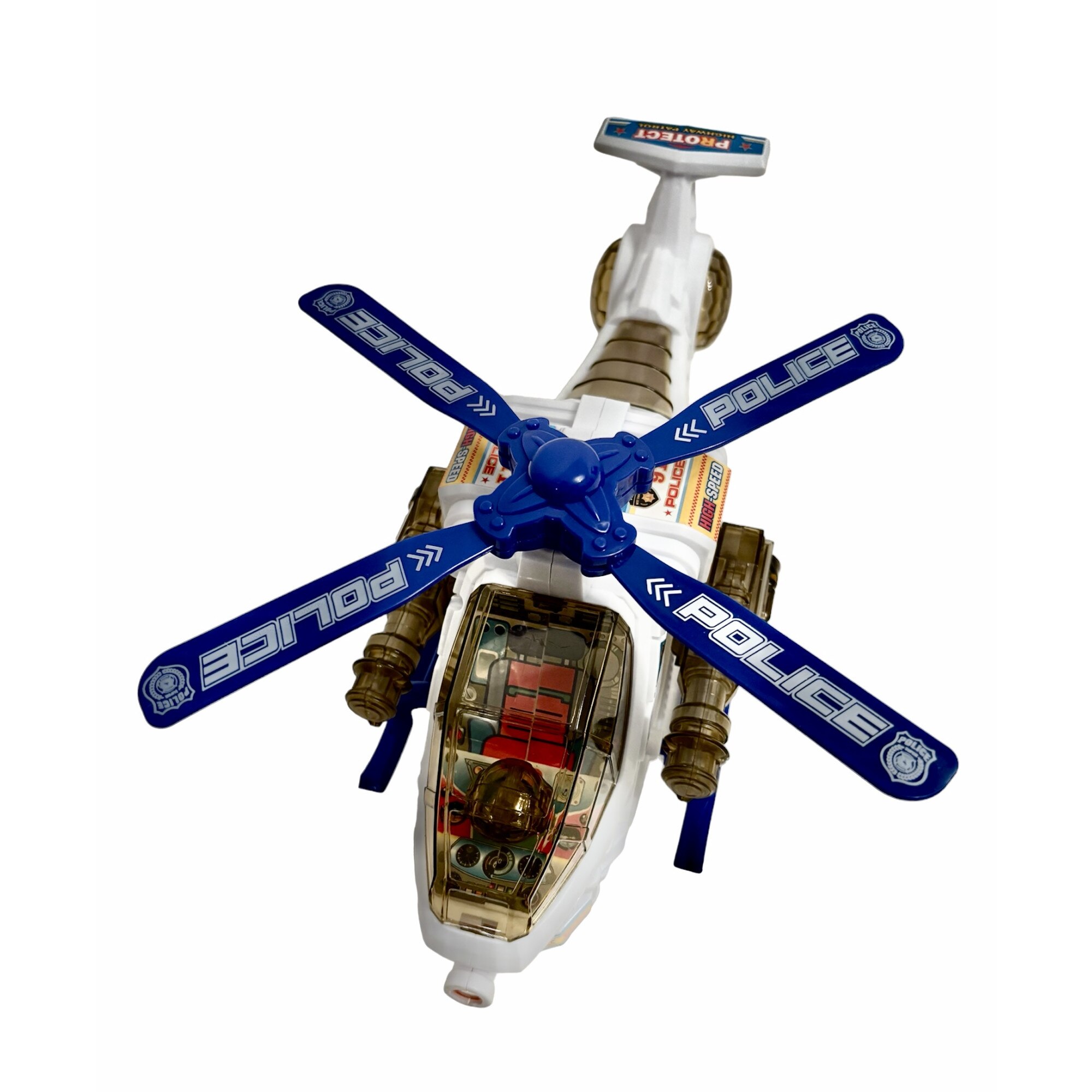 Elicopter de politie interactiv cu lumini, sunete, proiectie luminoasa ...