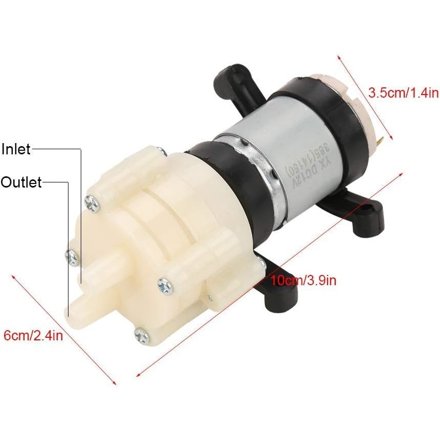 Pompa electrica cu diafragma de apa, Mmgoqqt, DC 12V, 1.5-2 l/min, Alb ...