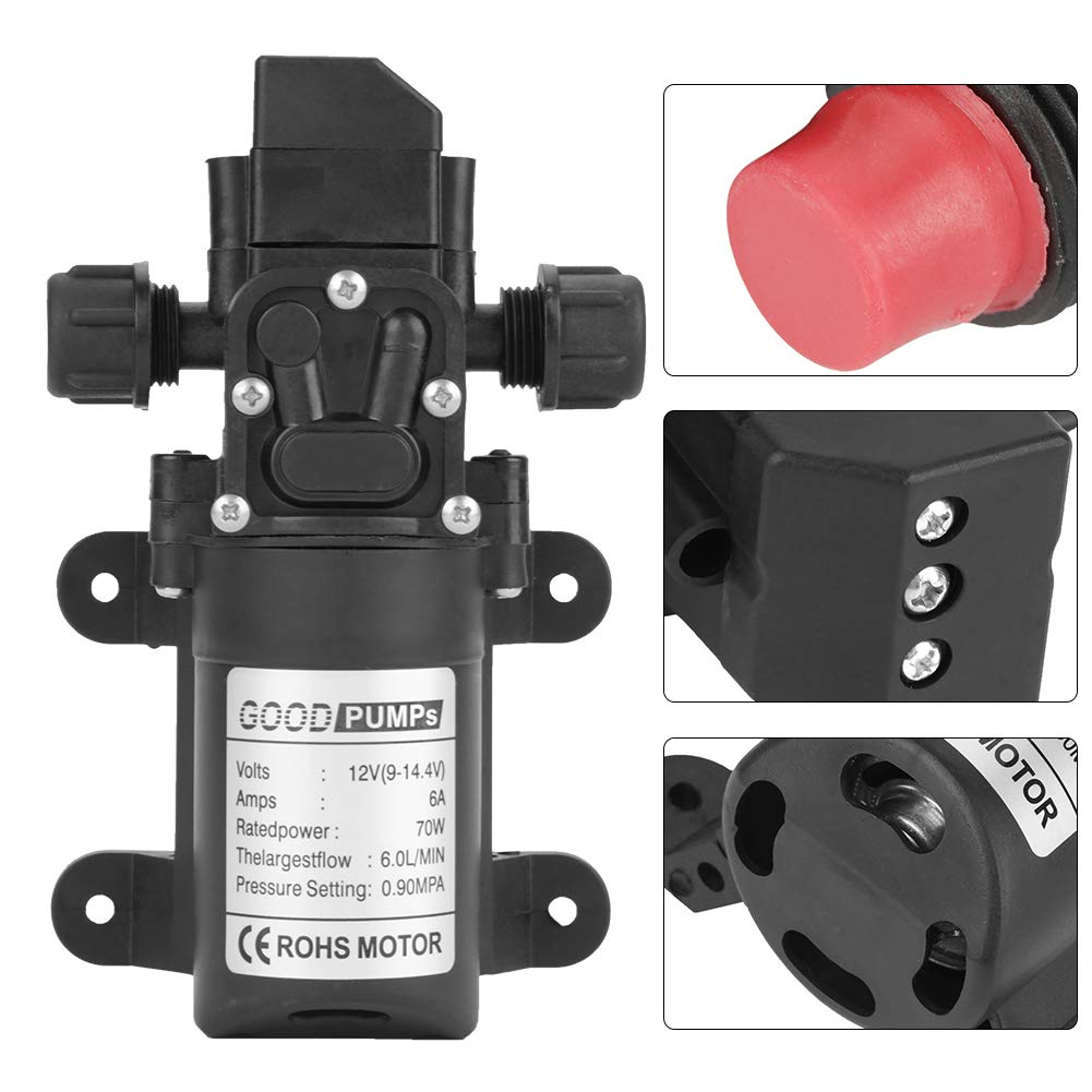Pompa de apa cu autoamorsare, Mmgoqqt, DC 12V, 0.9Mpa, 6L/Min, 70W ...