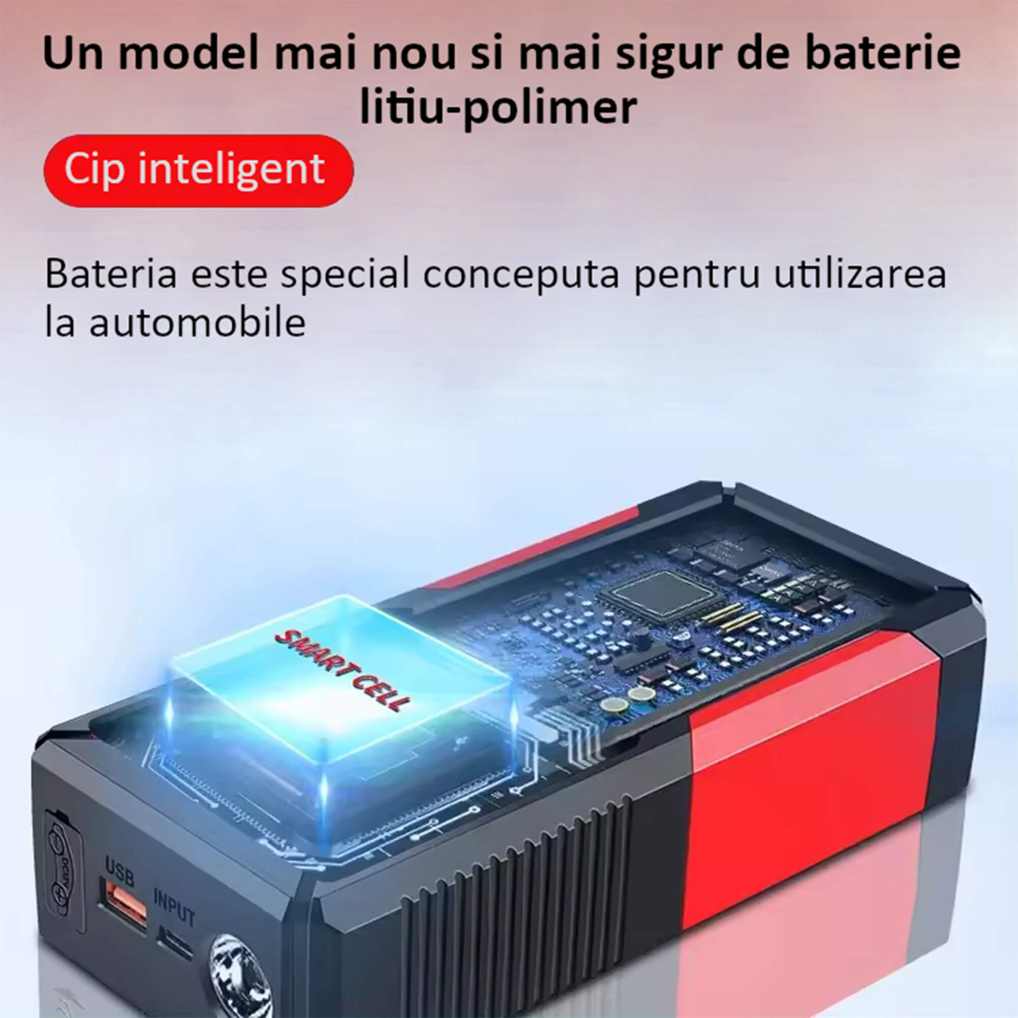 Starter auto portabil multifunctional, 12V, 2000A, 26000 mAh, 44.4 Wh ...