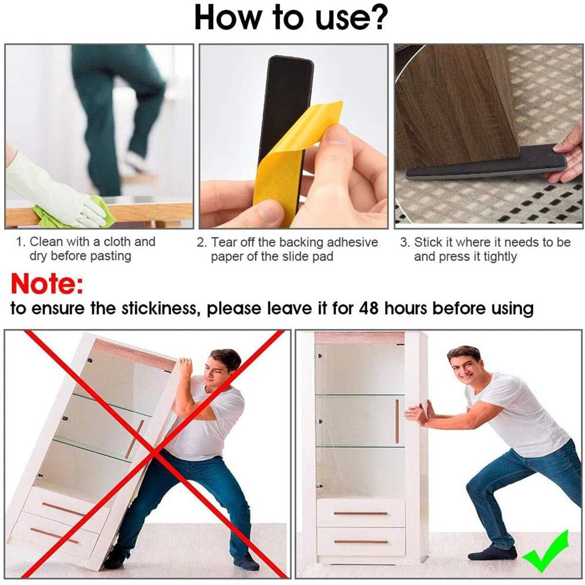 Set 8 accesorii mutat mobila, Jormftte, Teflon, 25 x 100 mm, Gri - eMAG.ro