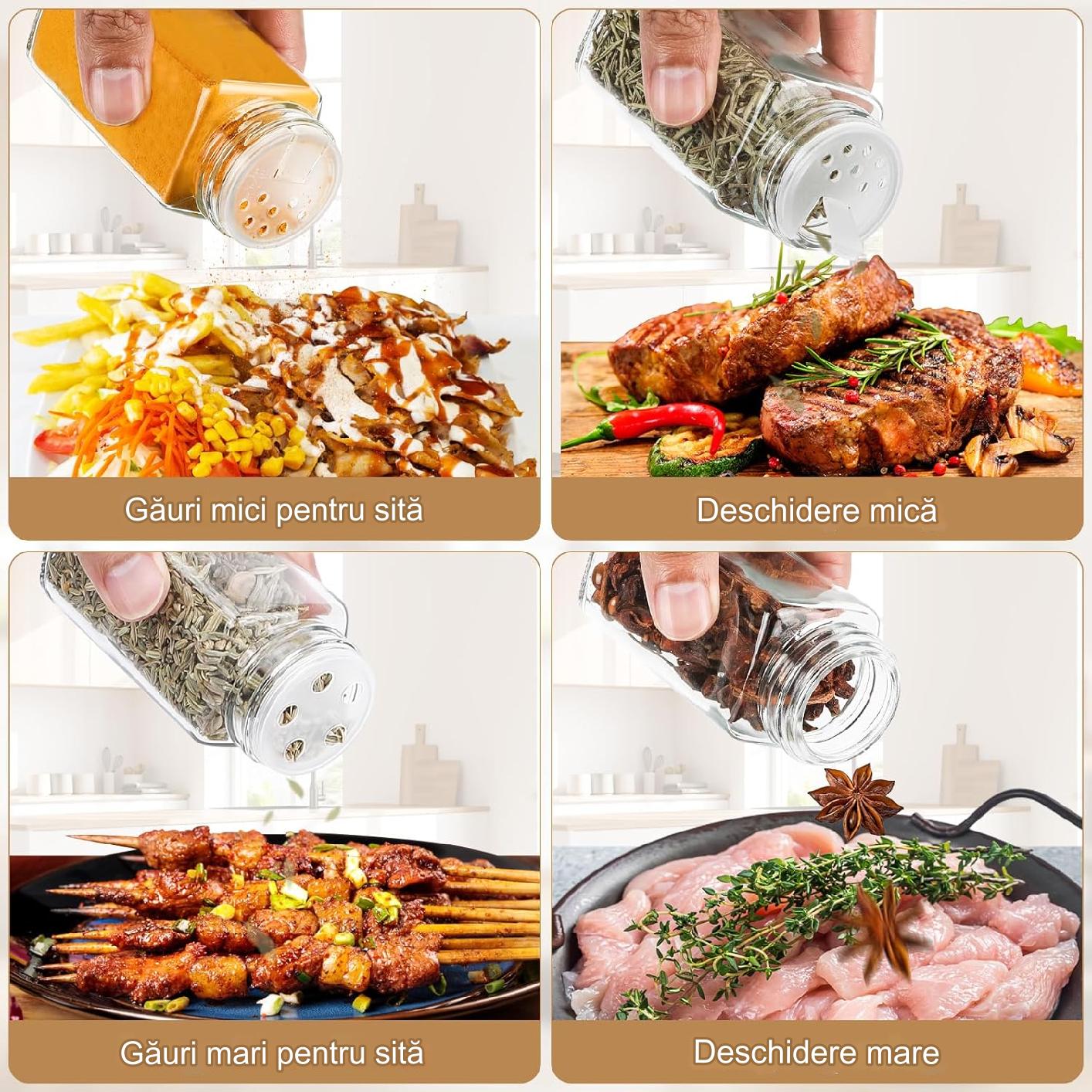 Set recipiente condimente Salestore.ro® 12 sticlute condimente cu ...