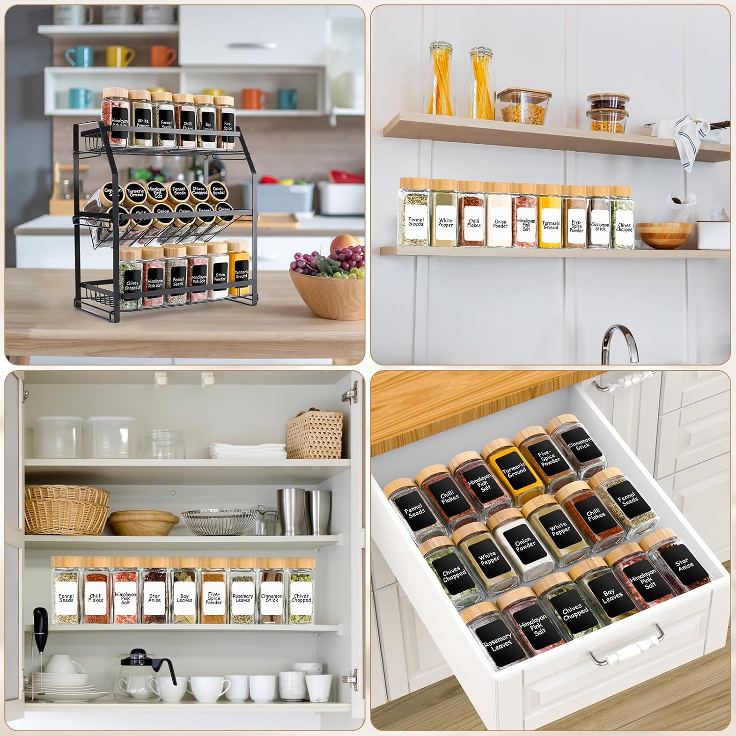 Set recipiente condimente Salestore.ro® organizator condimente din 12 ...