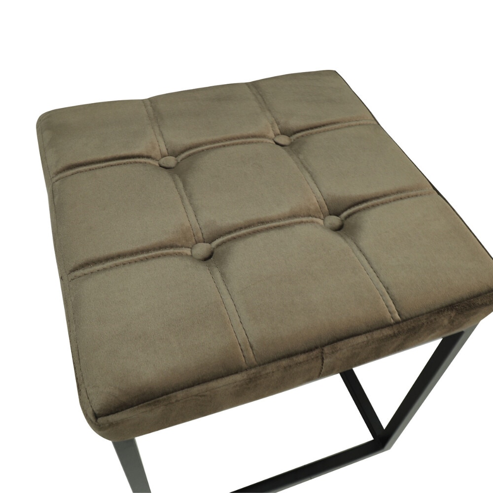 Set 2 scaune de tip taburet Diva, cadru metalic neagru, sezut de ...