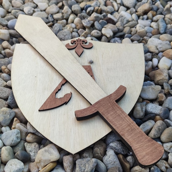 Sabie si scut din lemn tip Roman-Gladiator, 3 layere, woodmag SB08 ...