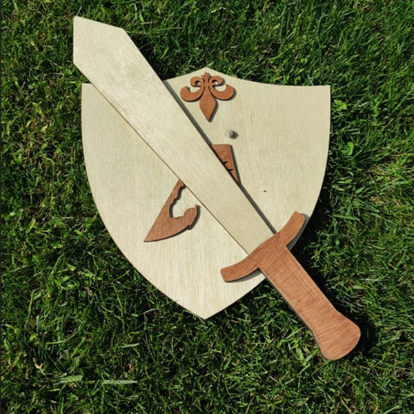 Sabie si scut din lemn tip Roman-Gladiator, 3 layere, woodmag SB08 ...