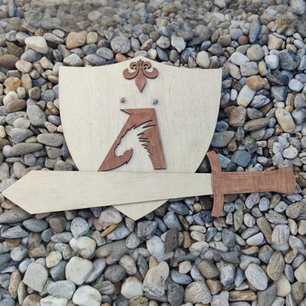 Sabie si scut din lemn tip Roman-Gladiator, 3 layere, woodmag SB08 ...