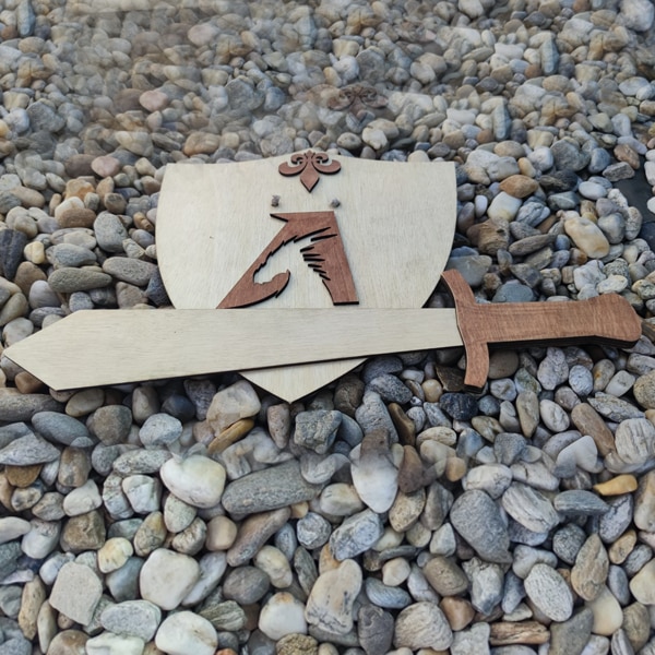 Sabie si scut din lemn tip Roman-Gladiator, 3 layere, woodmag SB08 ...