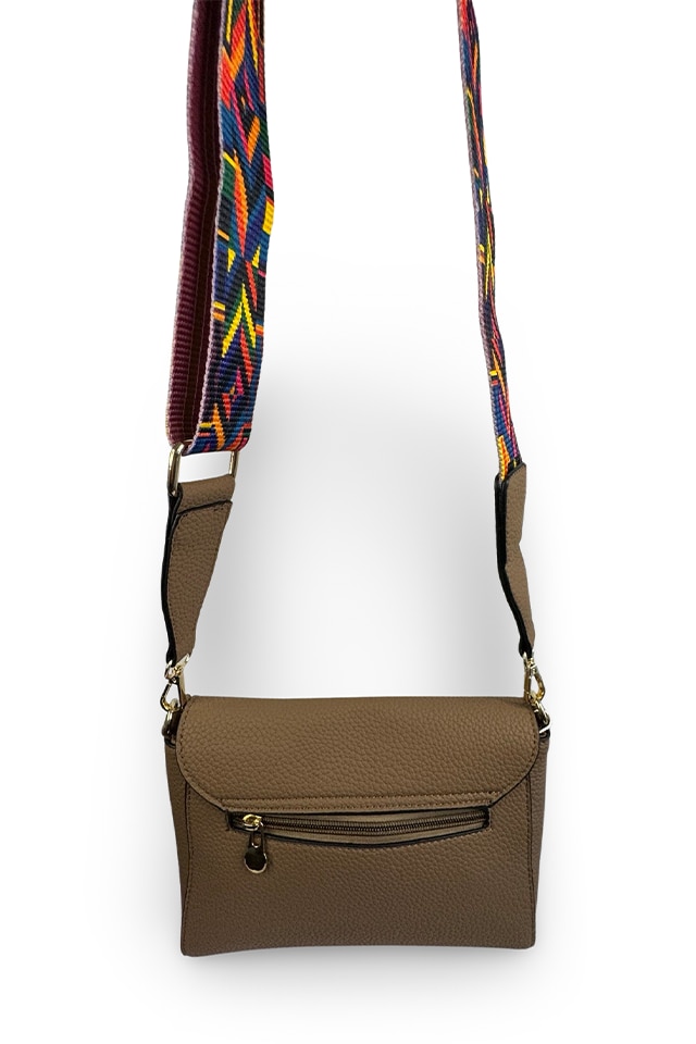 Női ökológiai bőr crossbody táska, 23x15x8 cm, krém - eMAG.hu