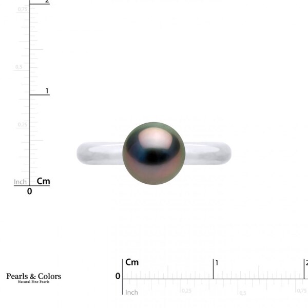Inel cu perla de Tahiti, calitate A+, 7-8 mm, aur alb, marimea 48 - eMAG.ro