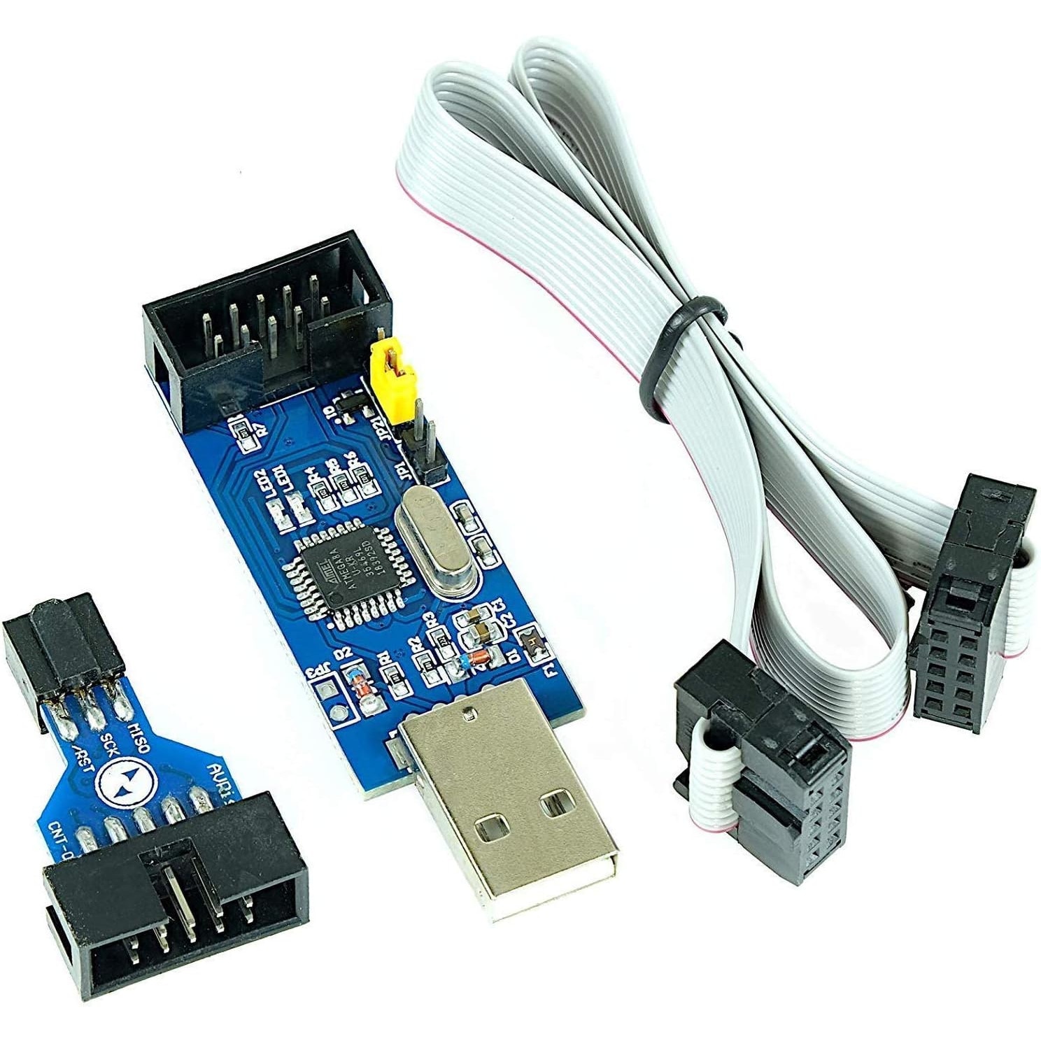 Programator USBASP USBISP AVR cu cablu, JENUOS®, 5V - 3V, Incepator ...