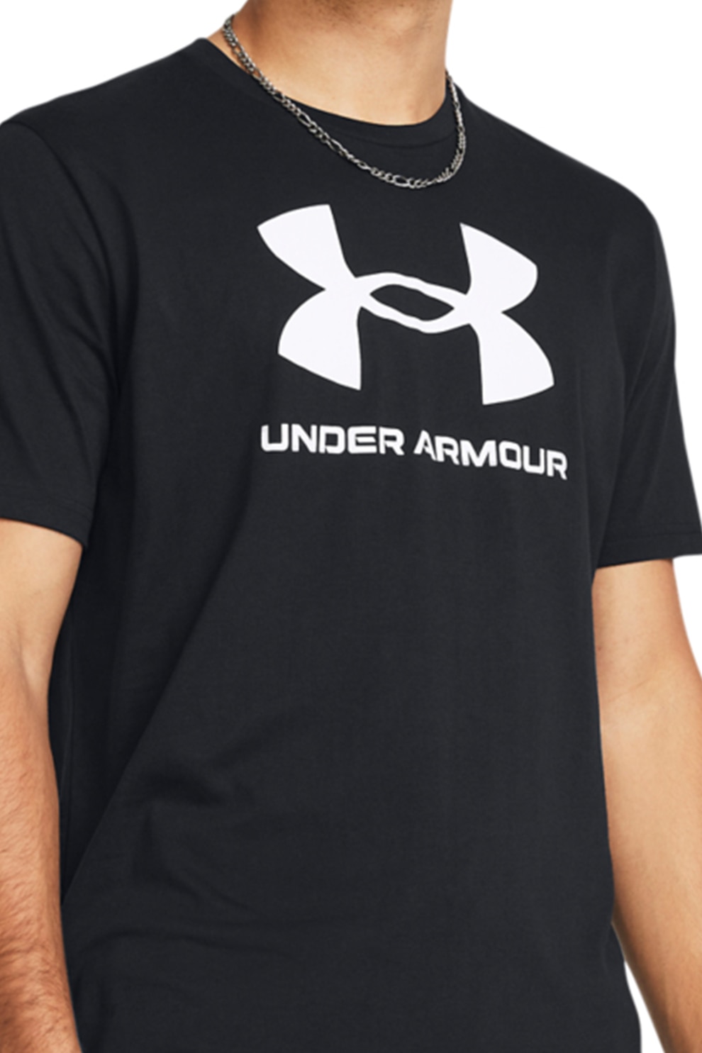 Under Armour, Tricou lejer cu imprimeu logo, Alb, Negru, 2XL - eMAG.ro