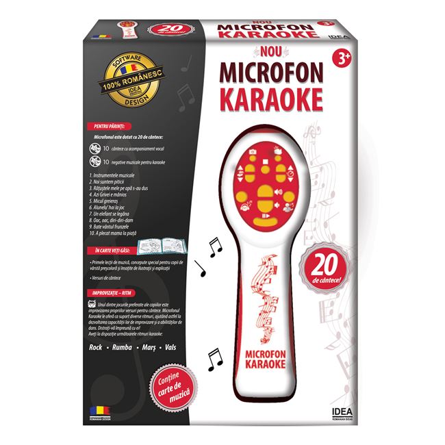 Microfon karaoke jucarie pentru copii, carte muzicala, +3 ani, Plastic ...